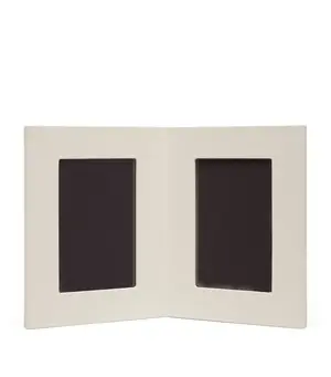 Smythson Calfskin Panama Double Frame - Ivory