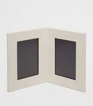 Smythson Calfskin Panama Double Frame - Ivory