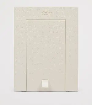 Smythson Calfskin Panama Double Frame - Ivory