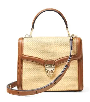 ASPINAL OF LONDON Raffia Mayfair Midi Bag - Neutral