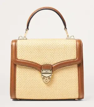 ASPINAL OF LONDON Raffia Mayfair Midi Bag