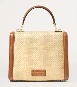 ASPINAL OF LONDON Raffia Mayfair Midi Bag
