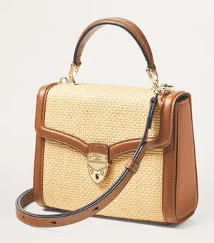 ASPINAL OF LONDON Raffia Mayfair Midi Bag