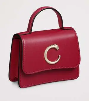 Cartier Micro Leather Panthère Top-handle Bag - Red