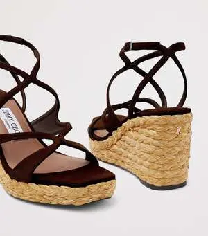 JIMMY CHOO Ayla 85 Wedge Sandals