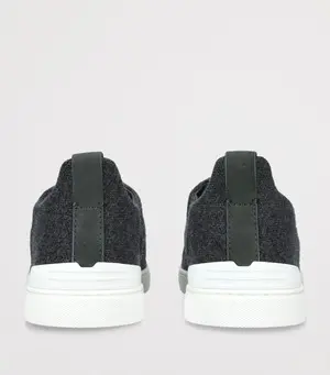 Zegna Oasi Cashmere Triple Stitch Sneakers - Grey