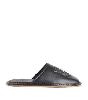 Amiri Leather Ma Logo Slippers