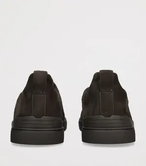 Zegna Crocodile Leather Triple Stitch Secondskin Sneakers - Brown