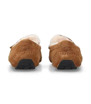 UGG Suede Shearling Lined Slippers - Brown