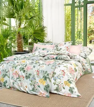 SCHLOSSBERG Floral Artemis-noblesse King Oxford Pillowcase - Green