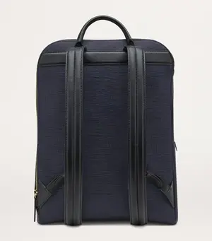 Smythson Leather Panama Backpack - Blue