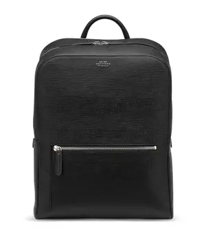 Smythson Leather Panama Backpack - Black