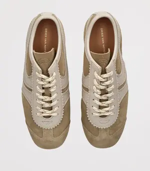 Dries Van Noten Suede Dustin Lace Up Sneakers - Beige