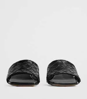Bottega Veneta Lambskin Parco Heeled Mules - Black