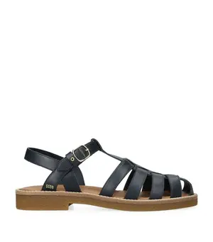GOLDEN GOOSE Leather Maxime Sandals - Navy