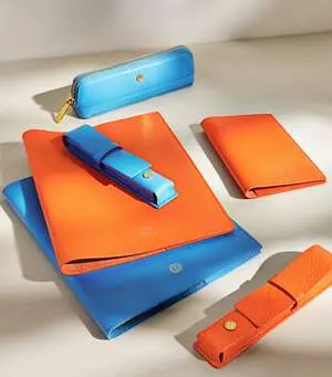 Harrods Leather Pen Sleeve - Blue