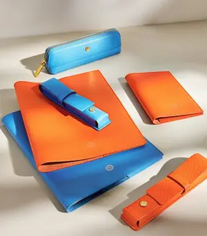 Harrods Leather Pen Sleeve - Orange