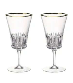 VILLEROY & BOCH Crystal Grand Royal Gold Water Goblets - Clear