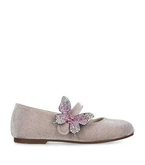 BABYWALKER Crystal Butterfly Ballet Flats - Pink