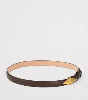 JIMMY CHOO Leather Diamond Clasp Belt