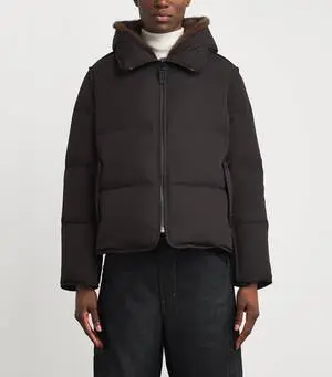 YVES SALOMON Down & Mink Technical Puffer Jacket - Black
