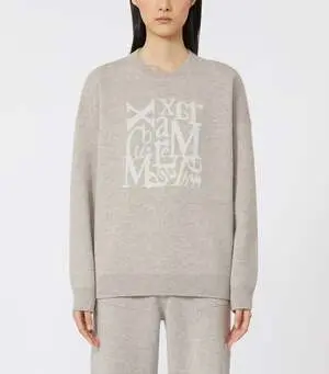 Max Mara Wool-blend Logo Sweater - Beige