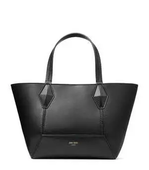 JIMMY CHOO Diamond Small Leather Tote Bag - Black