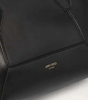 JIMMY CHOO Diamond Small Leather Tote Bag - Black