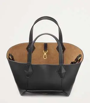 JIMMY CHOO Diamond Small Leather Tote Bag - Black
