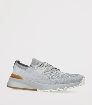 Brunello Cucinelli Knitted Lace-up Sneakers