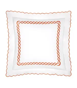 PRATESI Treccia Square Oxford Pillowcase - Orange