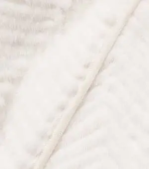 YVES SALOMON Mink Wool Herringbone Long Coat