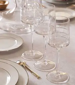 Christofle Graphik Crystal Water Goblets