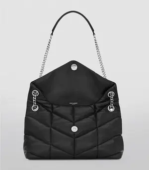 Saint Laurent Small Loulou Puffer Matelassé Shoulder Bag - Black