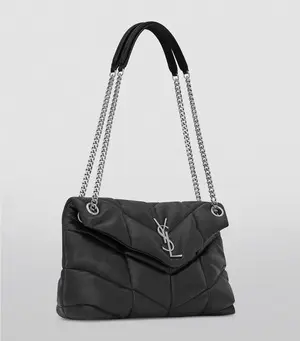 Saint Laurent Small Loulou Puffer Matelassé Shoulder Bag - Black