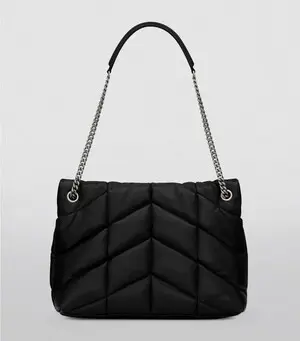 Saint Laurent Medium Loulou Puffer Matelassé Shoulder Bag - Black