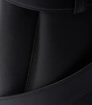 Prada Medium Leather Buckle Tote Bag - Black