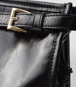 Prada Large Leather Bonnie Top-handle Bag - Black