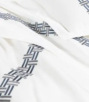 Frette Basket Weave Super King Duvet Cover - Blue