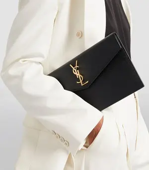 Saint Laurent Uptown Leather Clutch Bag