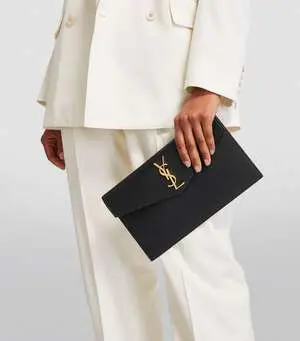 Saint Laurent Uptown Leather Clutch Bag