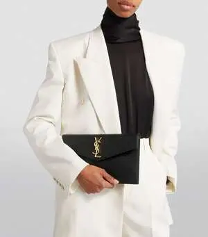 Saint Laurent Uptown Leather Clutch Bag