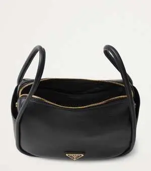 Prada Darling Leather Top Handle Bag - Black