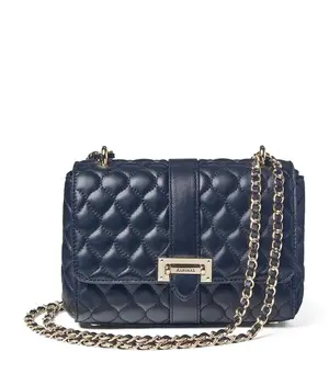 ASPINAL OF LONDON Leather Lottie Shoulder Bag - Navy