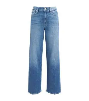 Paige Anessa Wide-leg Cropped Jeans - Blue