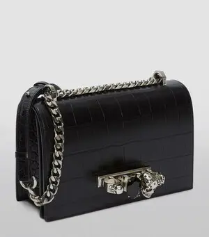 Alexander McQueen Leather Jewelled Satchel With Skull Detail