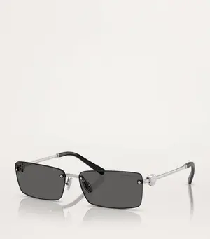 Tiffany & Co. Rectangular Rimless Metal Sunglasses