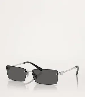 Tiffany & Co. Rectangular Rimless Metal Sunglasses