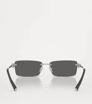 Tiffany & Co. Rectangular Rimless Metal Sunglasses