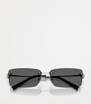 Tiffany & Co. Rectangular Rimless Metal Sunglasses